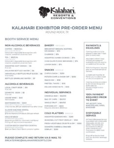 Catering Exhibitor Order Form 2025 | THSADA Exhibitors